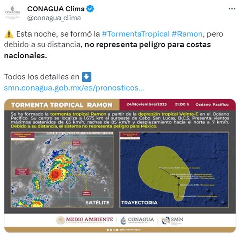 Clima Hoy Se Forma La Tormenta Tropical Ramón En El Pacífico