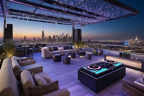 Rooftop Terrace Designed As A Rooftop Lounge And Nightclub Featuring A