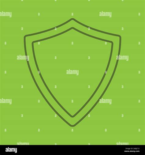 Protection Shield Color Linear Icon Security Thin Line Outline