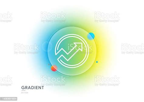Chart Line Icon Report Graph In Circle Sign Gradient Blur Button Vector