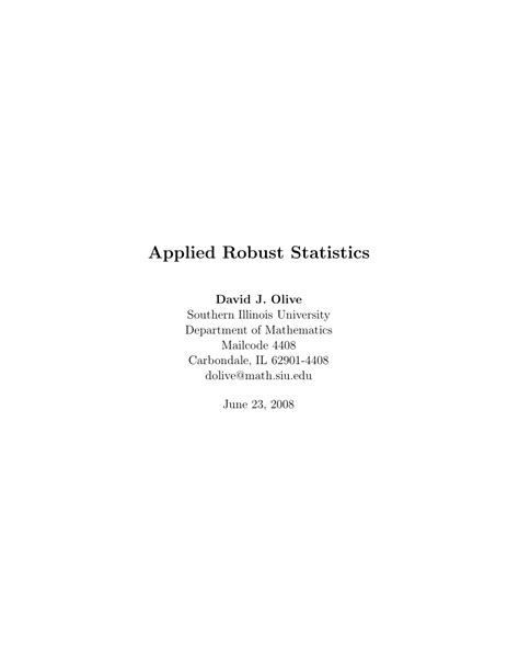 Pdf Applied Robust Statistics Applied Robust Statistics