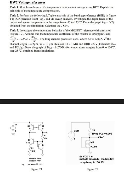 Solved Hw2 Voltage References Task 1 Sketch A Reference Of