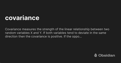 Covariance Obsidian Publish