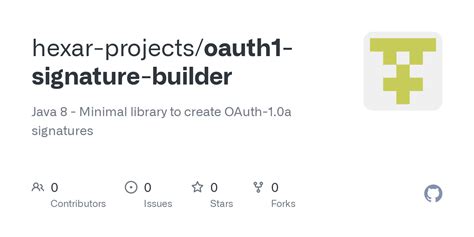 Github Hexar Projects Oauth Signature Builder Java Minimal