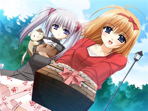 2girls Animal Blue Eyes Blush Cat Fuyou Kaede Headband Nishimata Aoi
