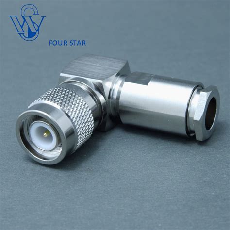 Male Degree Clamp RF Coaxial TNC Right Angle Connector For LMR Cable China RF Connector