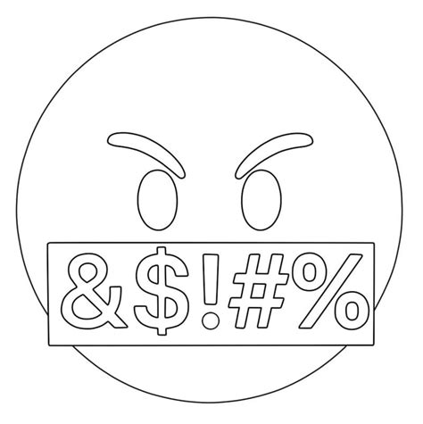 Face With Symbols On Mouth Emoji Coloring Page Download Print Or