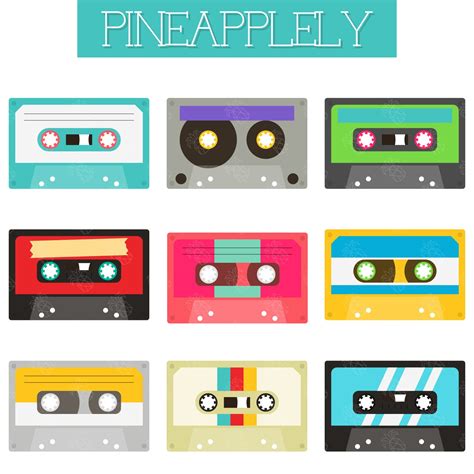 Retro Cassette Tapes Collection Music Lover Digital Clip Art For