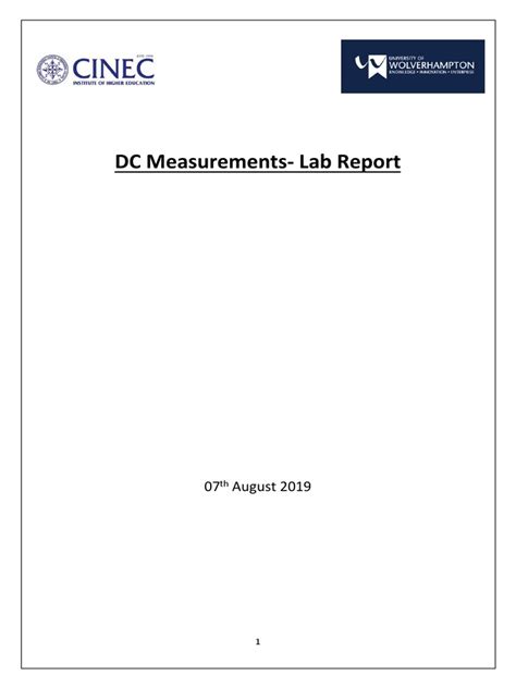 dc lab report pdf voltage resistor