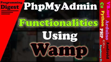 Phpmyadmin Localhost 8080 Various Functionalities Using Wamp Server