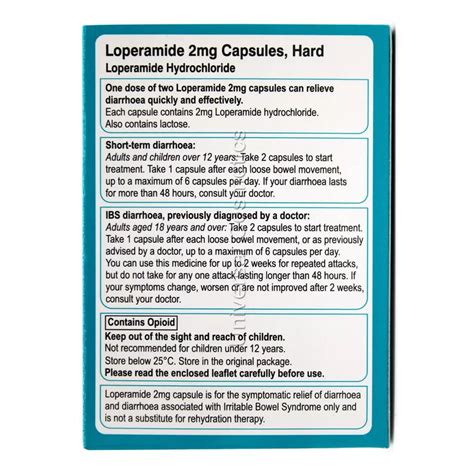Diarrhoea Relief Caps Loperamide 2mg 6s 12x6 72 Capsules