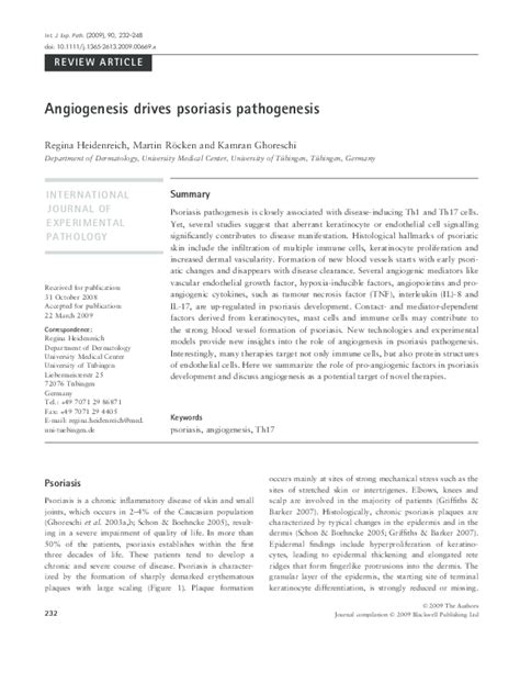 Pdf Angiogenesis Drives Psoriasis Pathogenesis