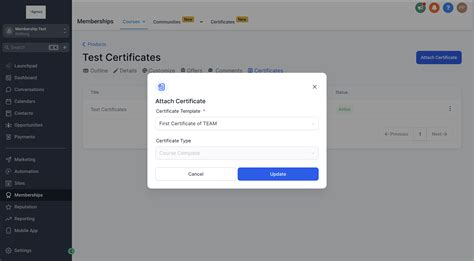 issue certificates on course completion highlevel support portal