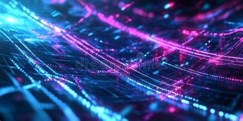 A Futuristic Abstract Background With An Intricate Network Of Glowing Data Streams Forming A