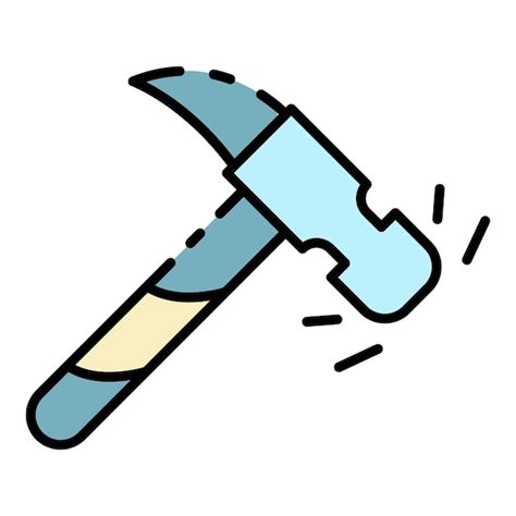 Icono De Martillo Contorno Martillo Vector Icono Color Plano Aislado Vector Premium