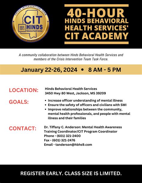 Cit 40 Hour Training Hinds Behavioral Health Services Region 9