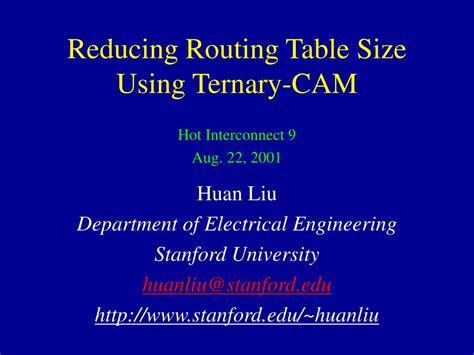 Ppt Reducing Routing Table Size Using Ternary Cam Powerpoint Presentation Id3865249