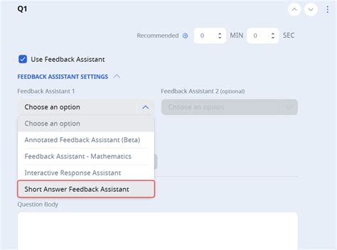 C1iii Add Short Answer Feedback Assistant Enhanced