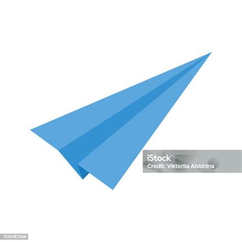 종이 접기 종이 평면 아이콘 흰색 배경에 고립 된 파란색 수제 비행기 통신 여행 상상력 꿈의 상징 벡터 플랫 일러스트레이션 Brand Name Online Messaging