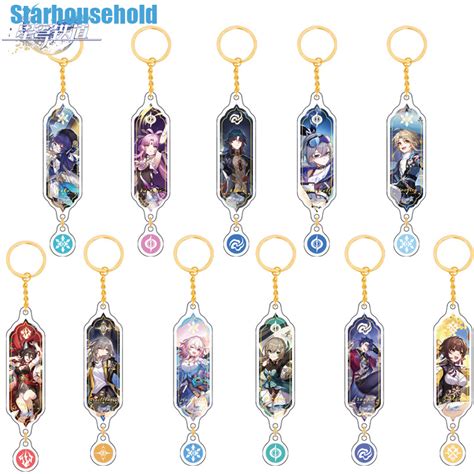 Game Honkai Star Rail Keychain Huohuo Jingliu Yanqing Long Strip Acrylic Pendant Shopee