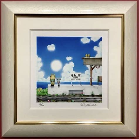 絵画・額縁・版画・芳岡 ひでき・新品未使用・海の駅にて・美術品・インテリア・雑貨 By メルカリ