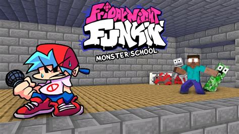 Monster School Fnf Friday Night Funkin Challenge Minecraft Animation Minecraft Videos