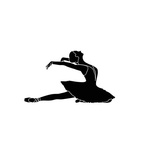 Bailarina Silueta Plano Vector En Blanco Antecedentes Colección De