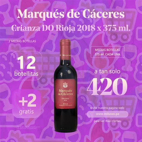 12 Bots 2 Vino Marqués de Cáceres Crianza 2018 DO Rioja x 375