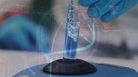 Animación De La Cadena Dna Y El Procesamiento De Datos Sobre El Cierre