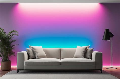 Premium Photo Customizable Mood Lighting Led Wall Mockup
