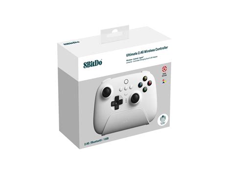 8bitdo Ultimate 2 4g Wireless Controller Hall Effect With Charging Dock White Wireless