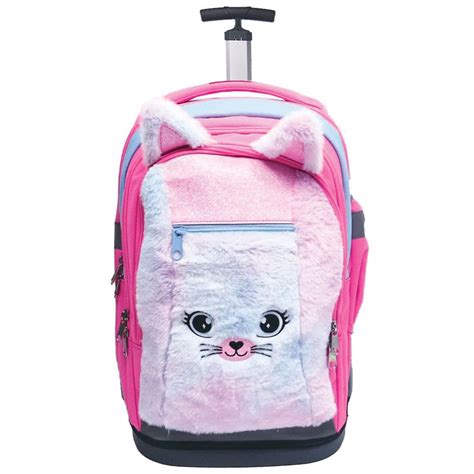 Kitty Rolling School Bag For Girls Step By Step