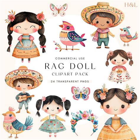Rag Doll Clipart Mexican Maria Rag Doll Cute Character Graphics
