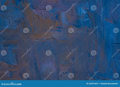 Colorful Blue Abstract Painted Canvas Texture Color Art Stock Image