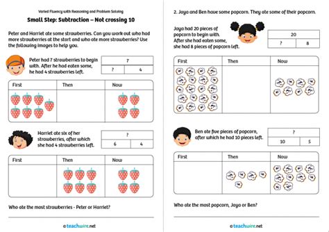 Y1 Activities For Subtraction Crossing Ten Part 1 Spring Term Block 1 Addition And