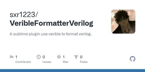 Github Sxr1223veribleformatterverilog A Sublime Plugin Use Verible