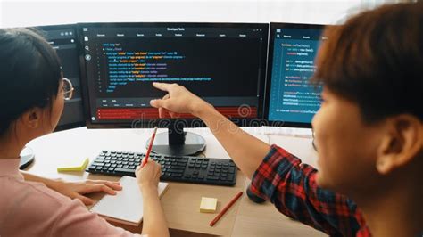 slow motion back end software developer engineer writing code burgeoning stock video video of