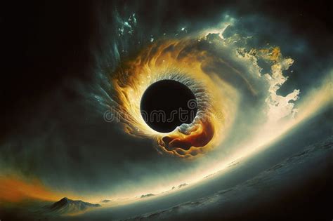 Black Hole Science Fiction Wallpaper Beauty Of Deep Space Stock Image