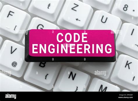 Writing Displaying Text Code Engineering Word Written On Application Of Engineering To The