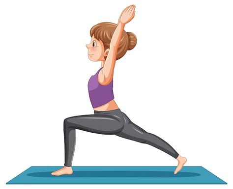 Mujer Practicando Yoga En Mat Vector Gratis