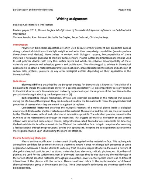 Writing Assigment Download Free Pdf Tissue Engineering Biomaterial