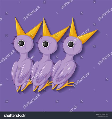Purple Chick Cartoon Character Illustration Stock Vector Royalty Free