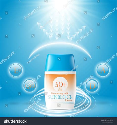Sunblock Ads Template Sun Protection Cosmetic Stock Vector (Royalty ...