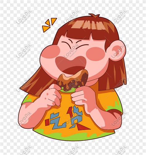 吃貨插畫圖案PNG去背圖素材插圖圖片免費下載 Lovepik