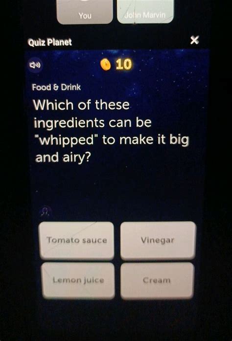You Solin Marvin Quiz Planet 010 Food Drink StudyX