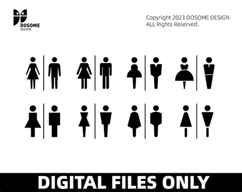 Restroom Symbol Svg Files Toilet Sign Cut Files Restroom Sign