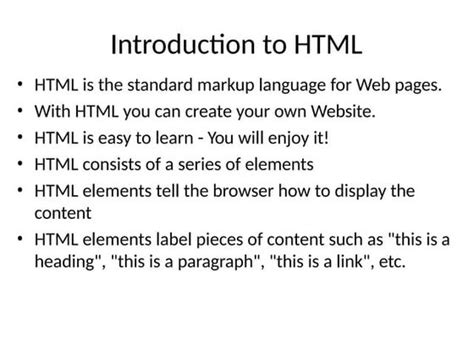 Learn Html Basics Pptx Web Design And Html Internet