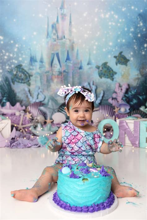 Mermaid Themed Cake Smash Pueblo Colorado Springs Newborn Photographer