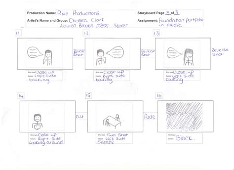 Pixie Productions Storyboard Continuity