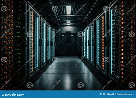 Data Center Computers Large Facility With Servers Storage Illustration